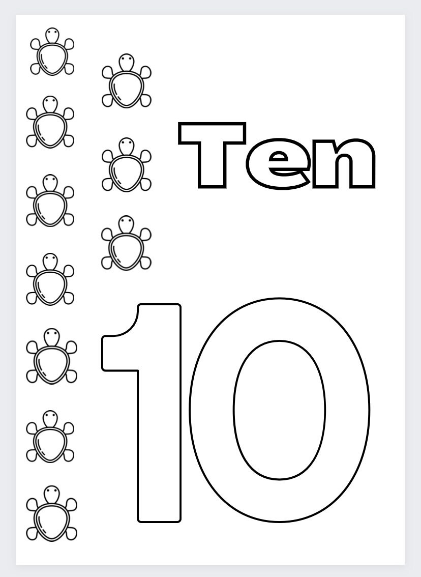 1-10 Learning Numbers Coloring Pages - Etsy