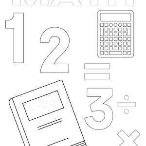 School Subjects Coloring Pages - Etsy