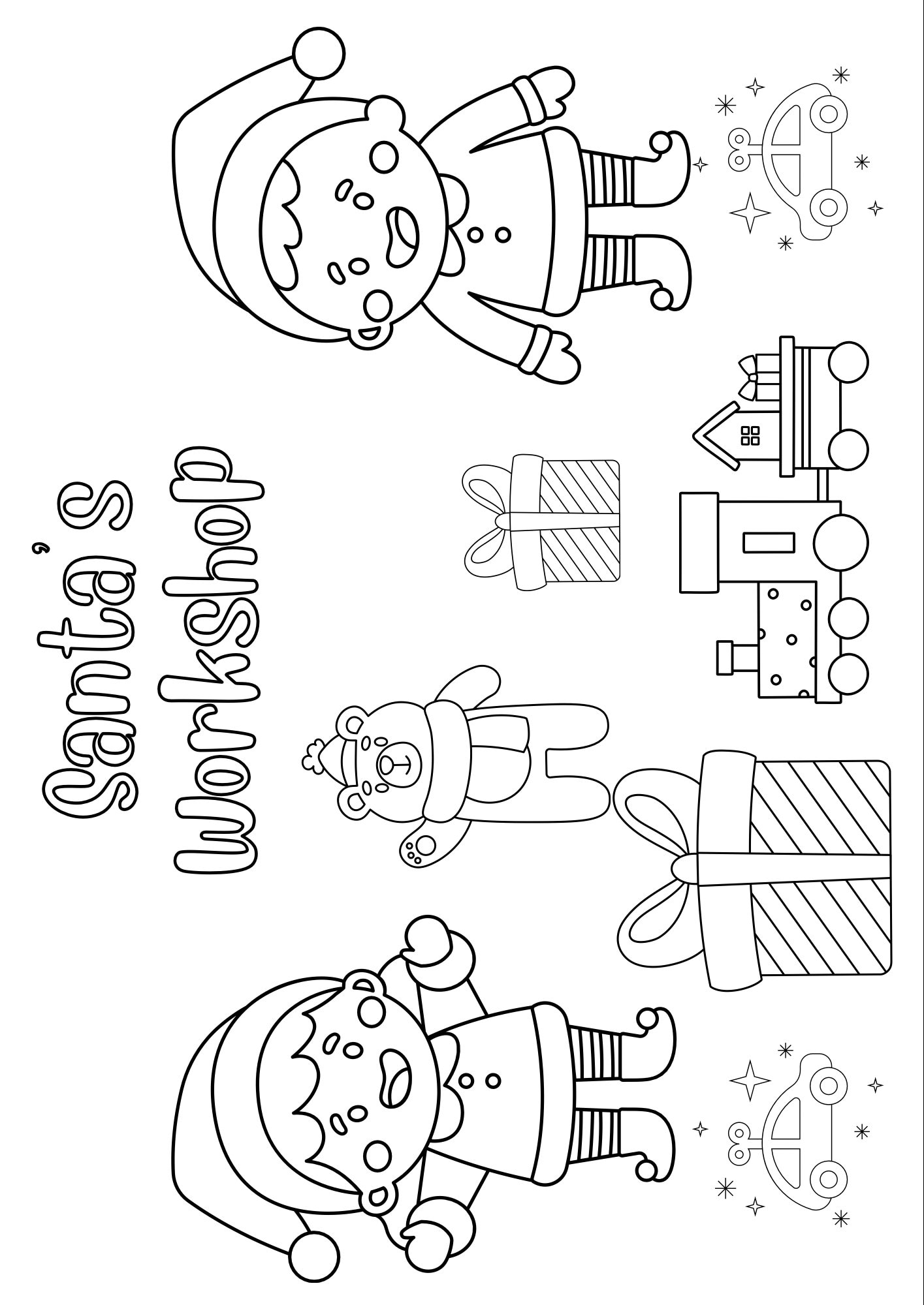 10 Christmas Coloring Pages - Etsy