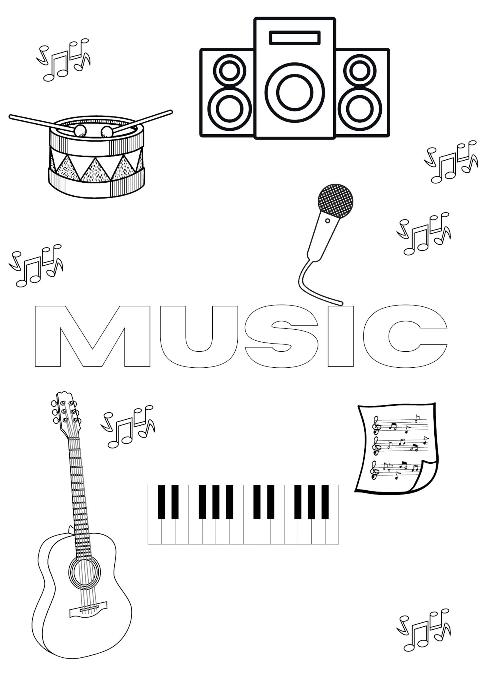 School Subjects Coloring Pages - Etsy