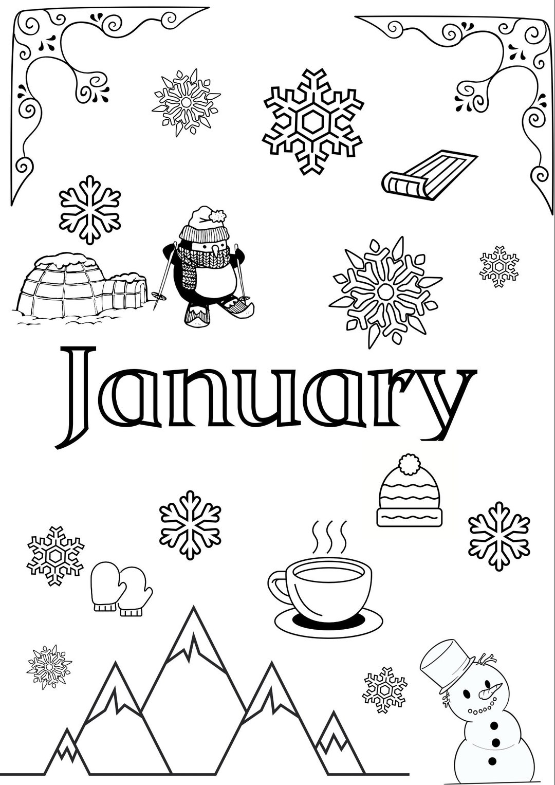 Months of the Year Coloring Pages - Etsy