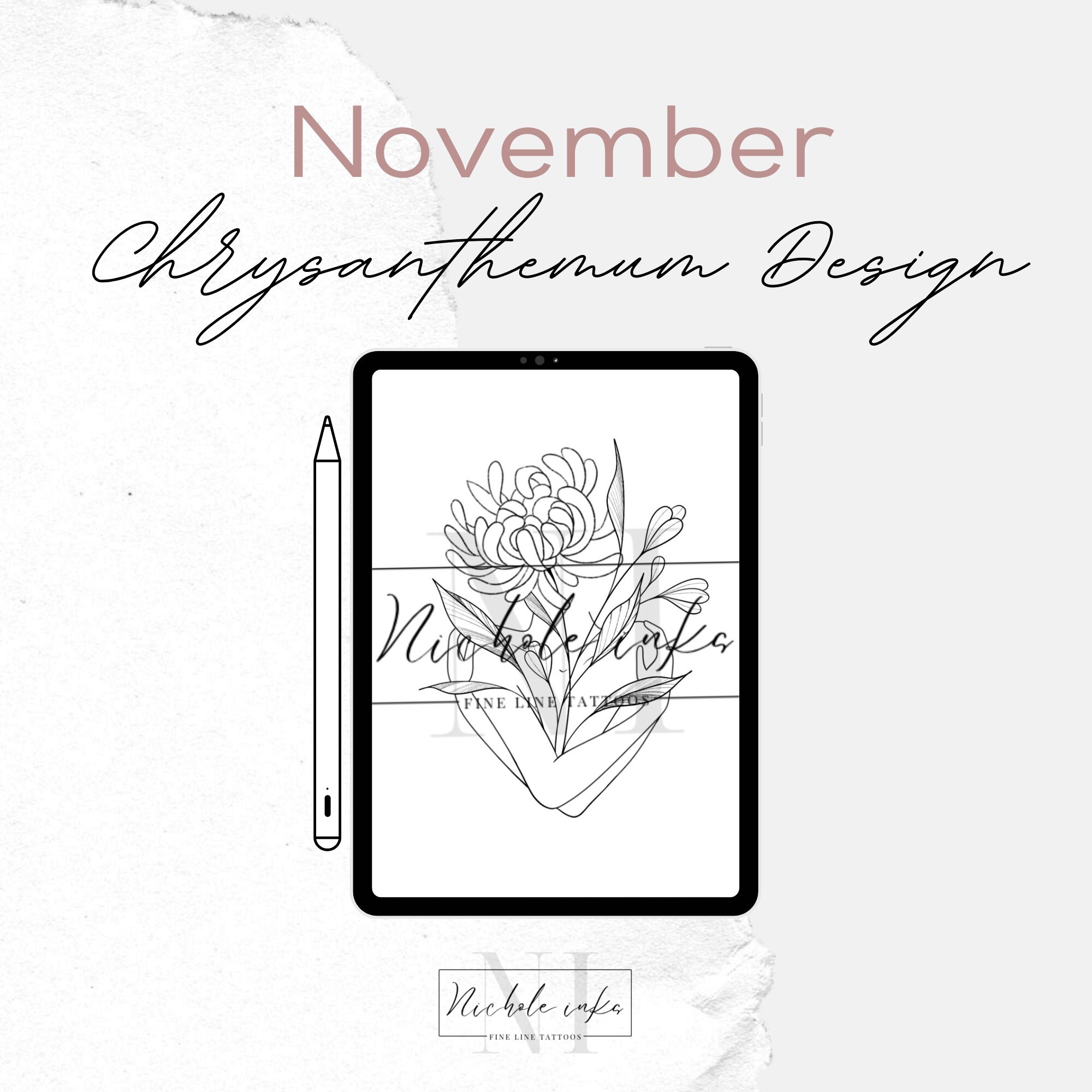 November Birth Flower Tattoo Design Chrysanthemum Tattoo Drawing Tattoo ...