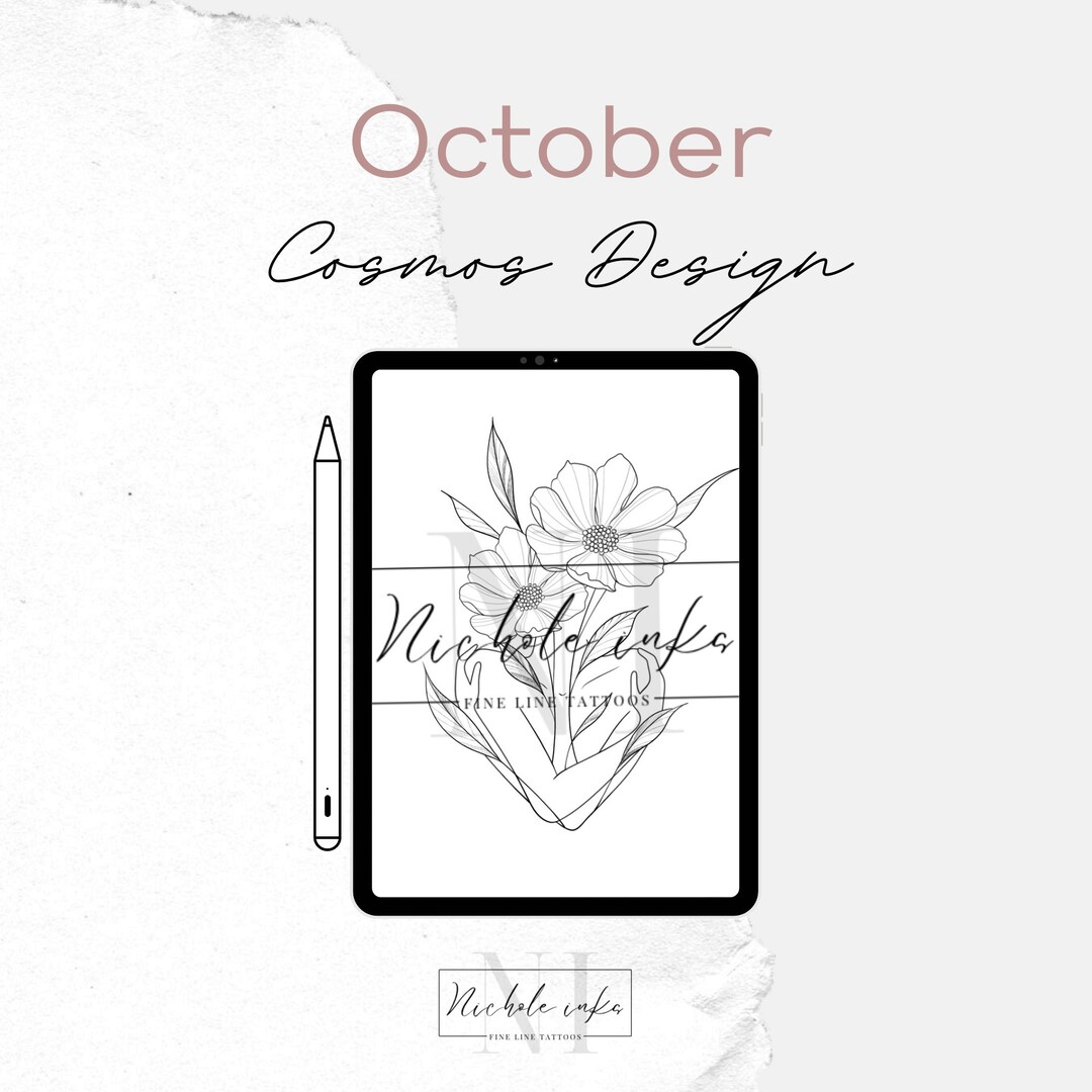October Birth Flower Tattoo Design | Cosmos | Tattoo Drawing | Tattoo ...