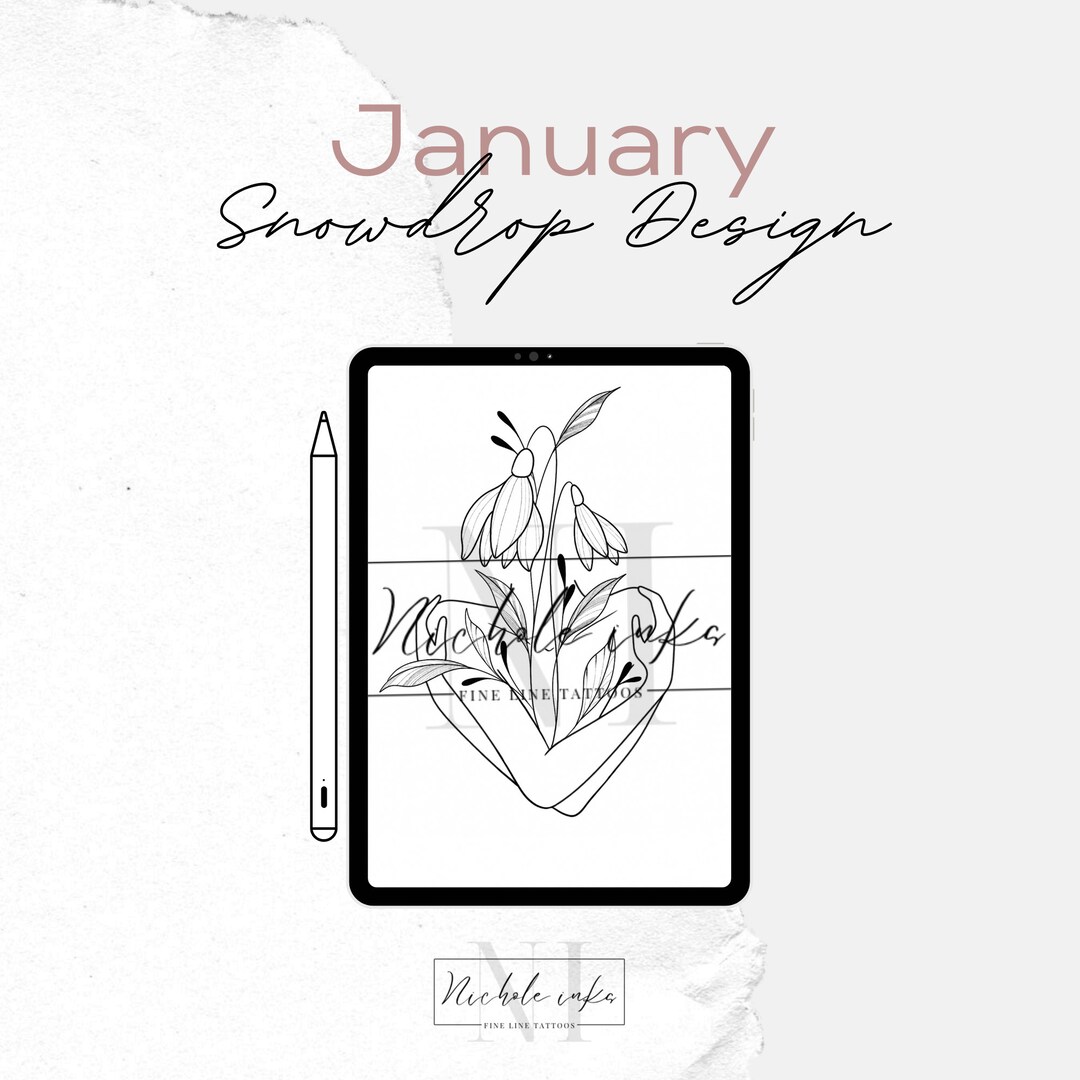 January Birth Flower Tattoo Design | Snowdrop | Tattoo Drawing | Tattoo ...