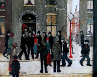 L S Lowry AUTHENTIC Art Print - Bargoed - Textured Image Plus Border ...
