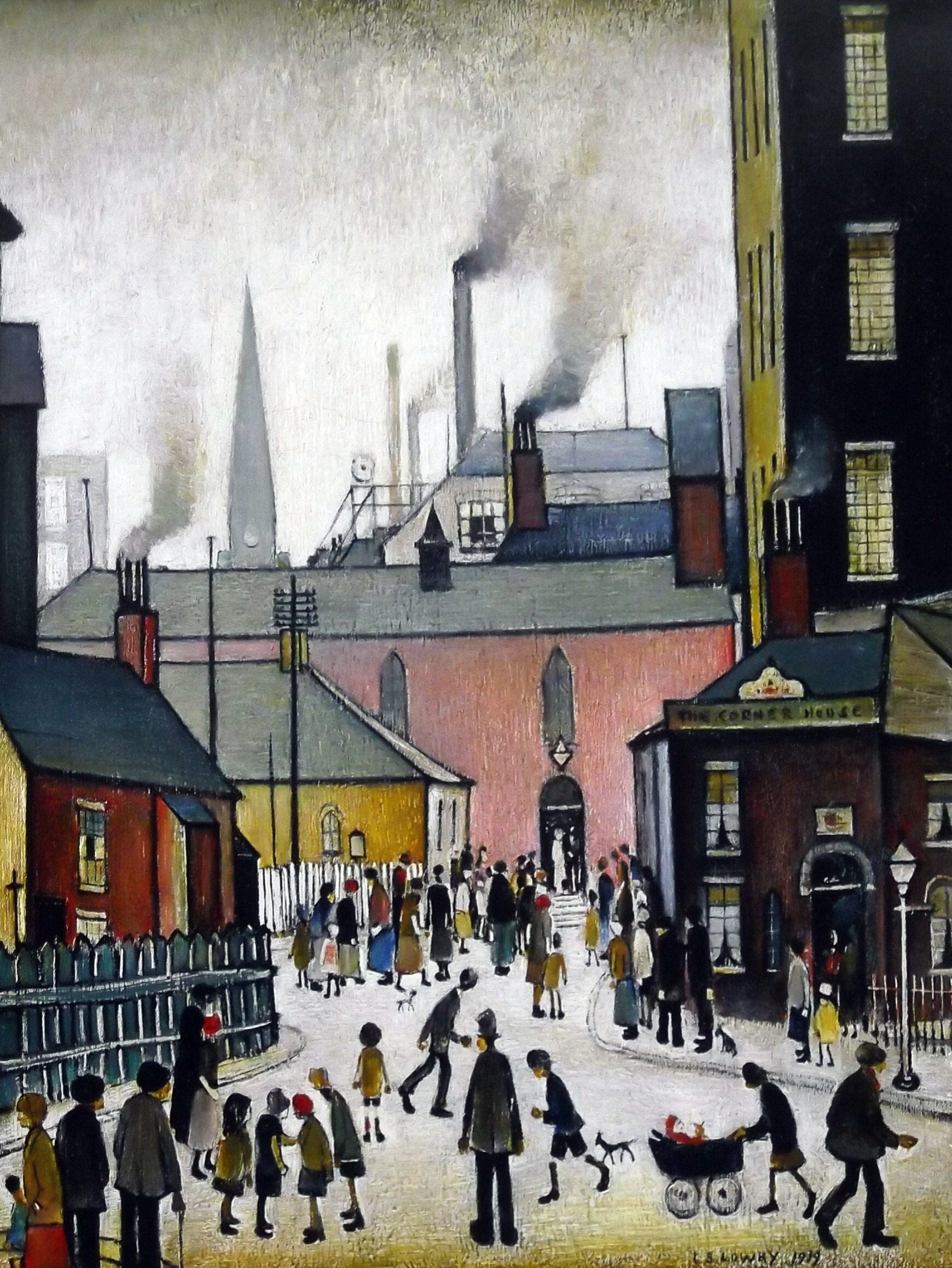 L S Lowry Art Print After the Wedding Textured Image Plus Border With ...