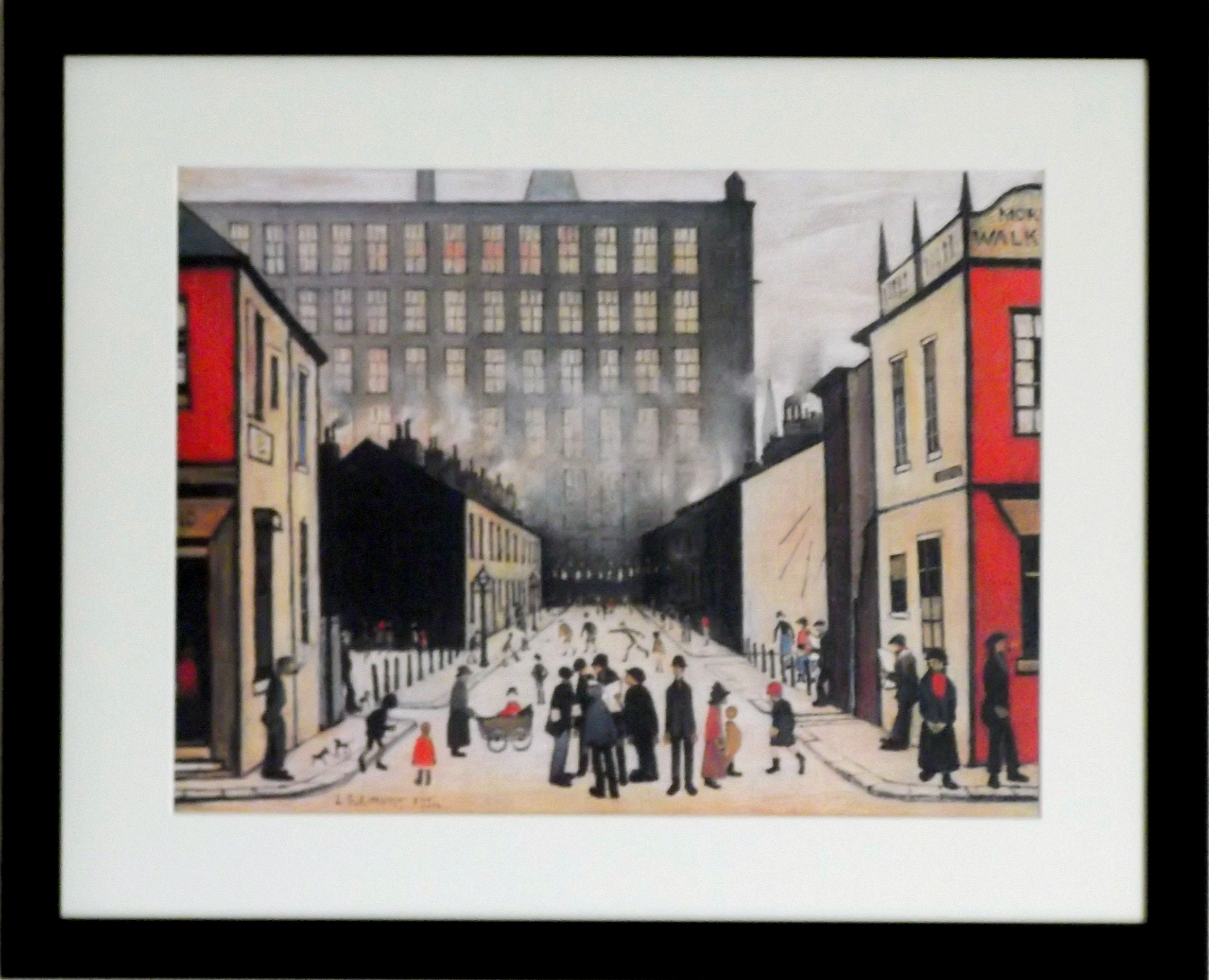 L S Lowry Art Print Street Scene PENDLEBURY Satin Black - Etsy