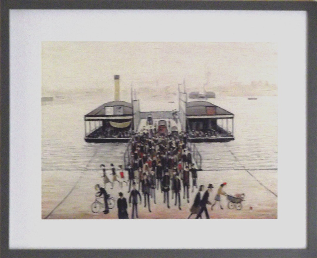 L S Lowry Art Print - Floating Bridge Southampton - Satin Grey Frame ...
