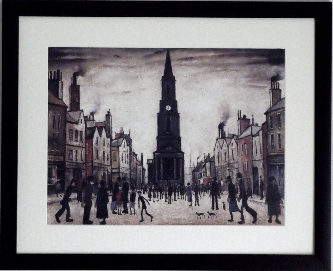 L S Lowry Art Print - BERWICK Upon TWEED - Satin Black Frame With White ...