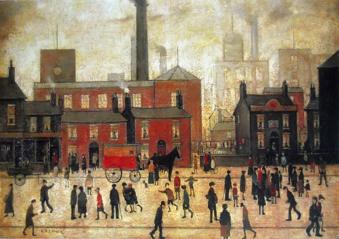 L.S. Lowry Art Print: Coming Home From the Mill, Textured Fine Art ...