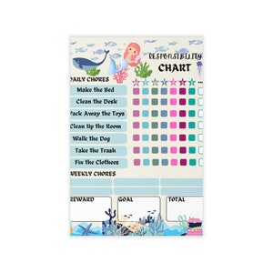 Personalized Kids Daily Chores Chart, Digital Printable, Weekly Chore ...