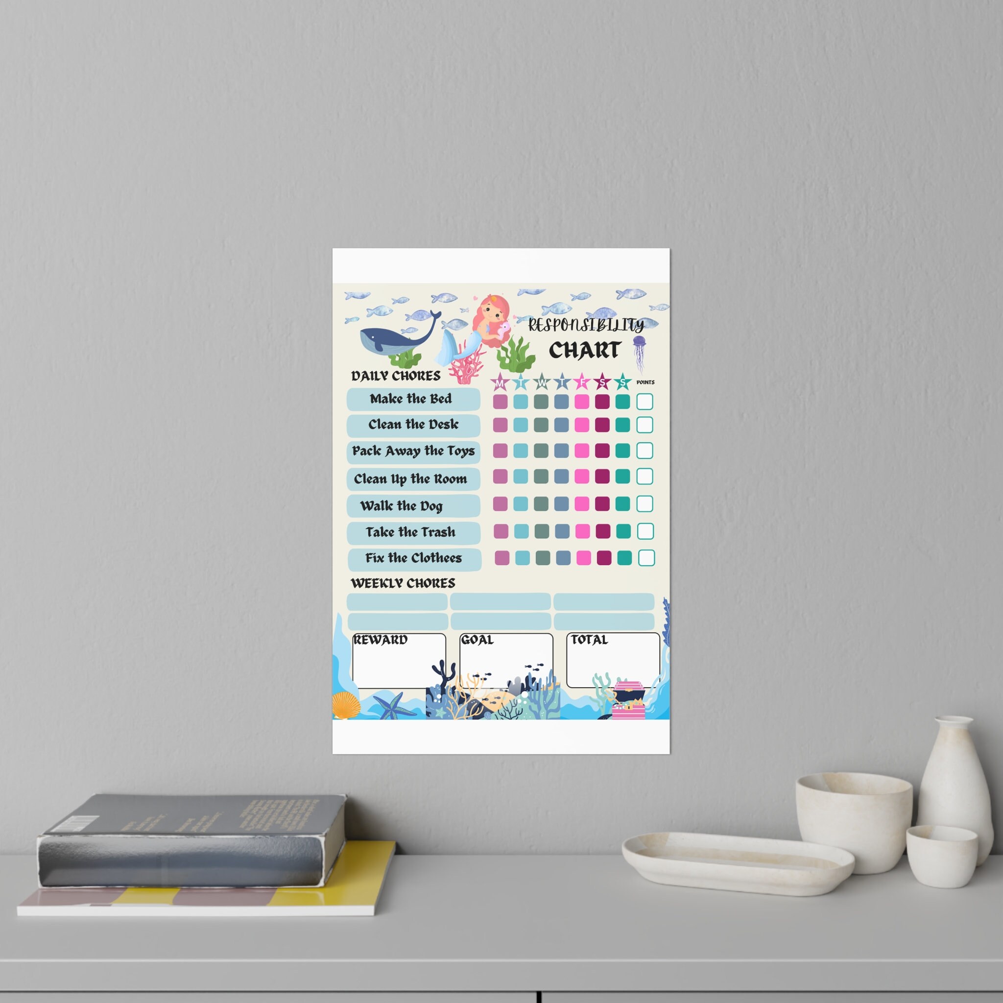 Personalized Kids Daily Chores Chart Digital Printable - Etsy