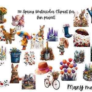 Spring Clip Art Bundle - 110 PNG Images, Transparent Background, Spring ...