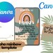 Boho Rainbow Invitation Card Canva Template | Canva Editable Template ...