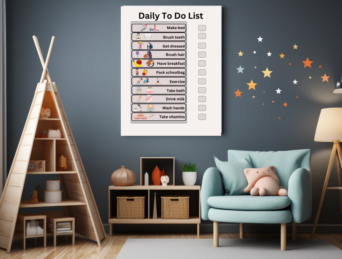 Kids Daily Chore Canva Template, Chore List With Icon, Effective Chore ...