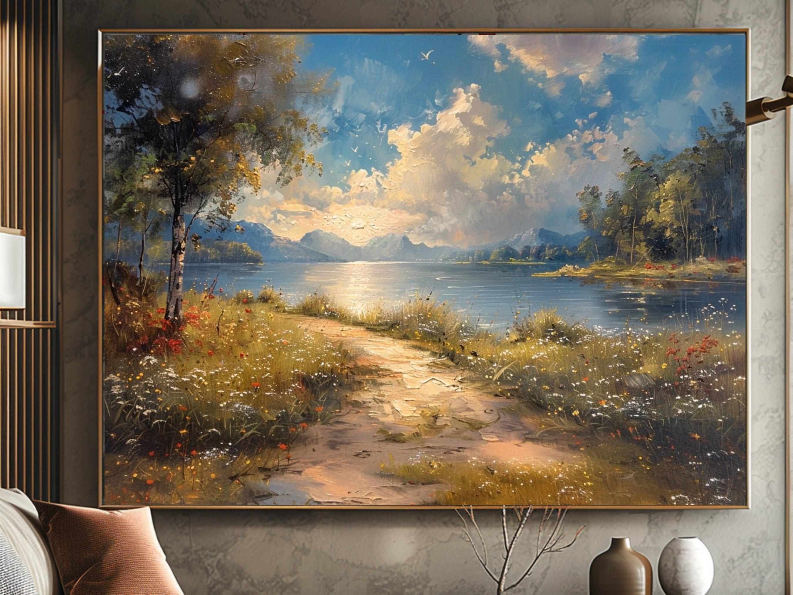 Quiet Path Landscape Digital Art - Printable Wall Decor Poster Download ...