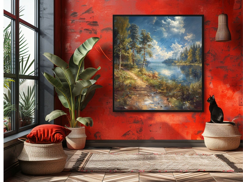 Quiet Path Landscape Digital Art - Printable Wall Decor Poster Download ...