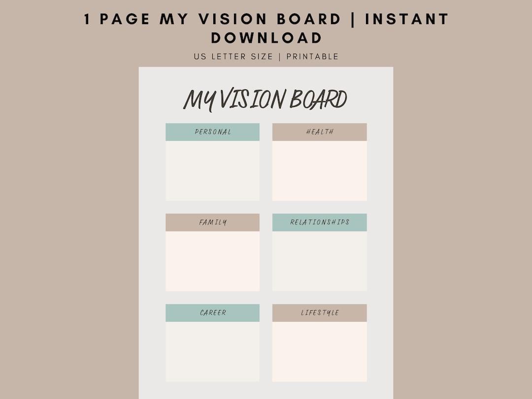 Digital Vision Board Planner Template Download, for iPad Goodnotes ...