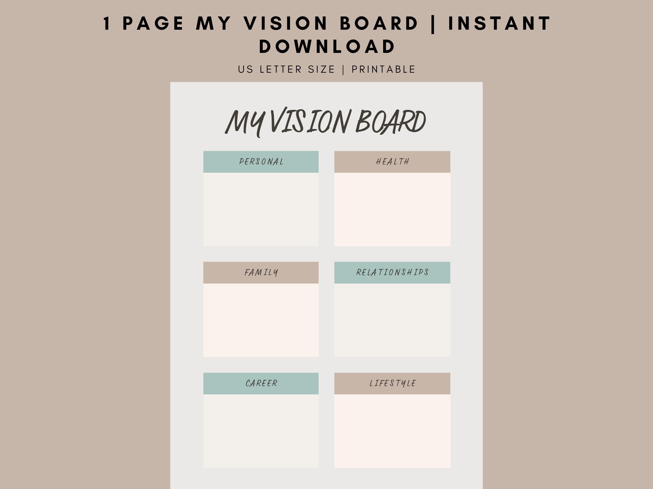 Digital Vision Board Planner Template Download, for iPad Goodnotes ...