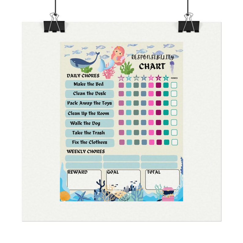 Personalized Kids Daily Chores Chart, Digital Printable, Weekly Chore ...