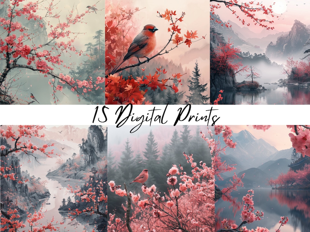 15 PRINTABLE Landscape Art, Vintage Print Mountain Landscape Art ...