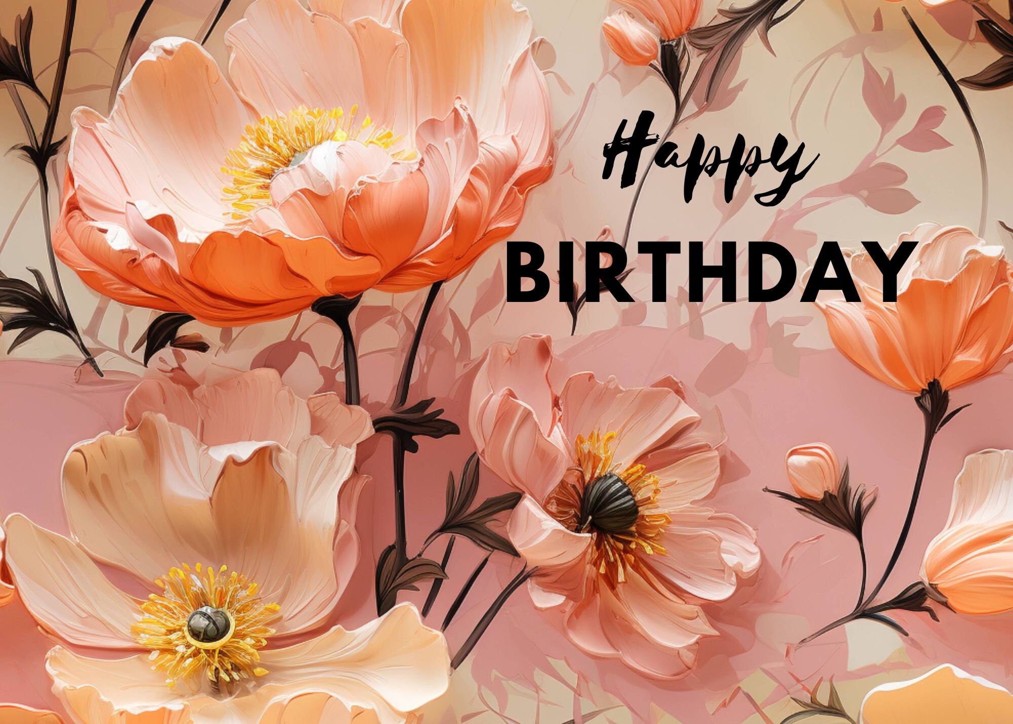 Printable Happy Birthday Card, Digital Download, Personalized Name ...