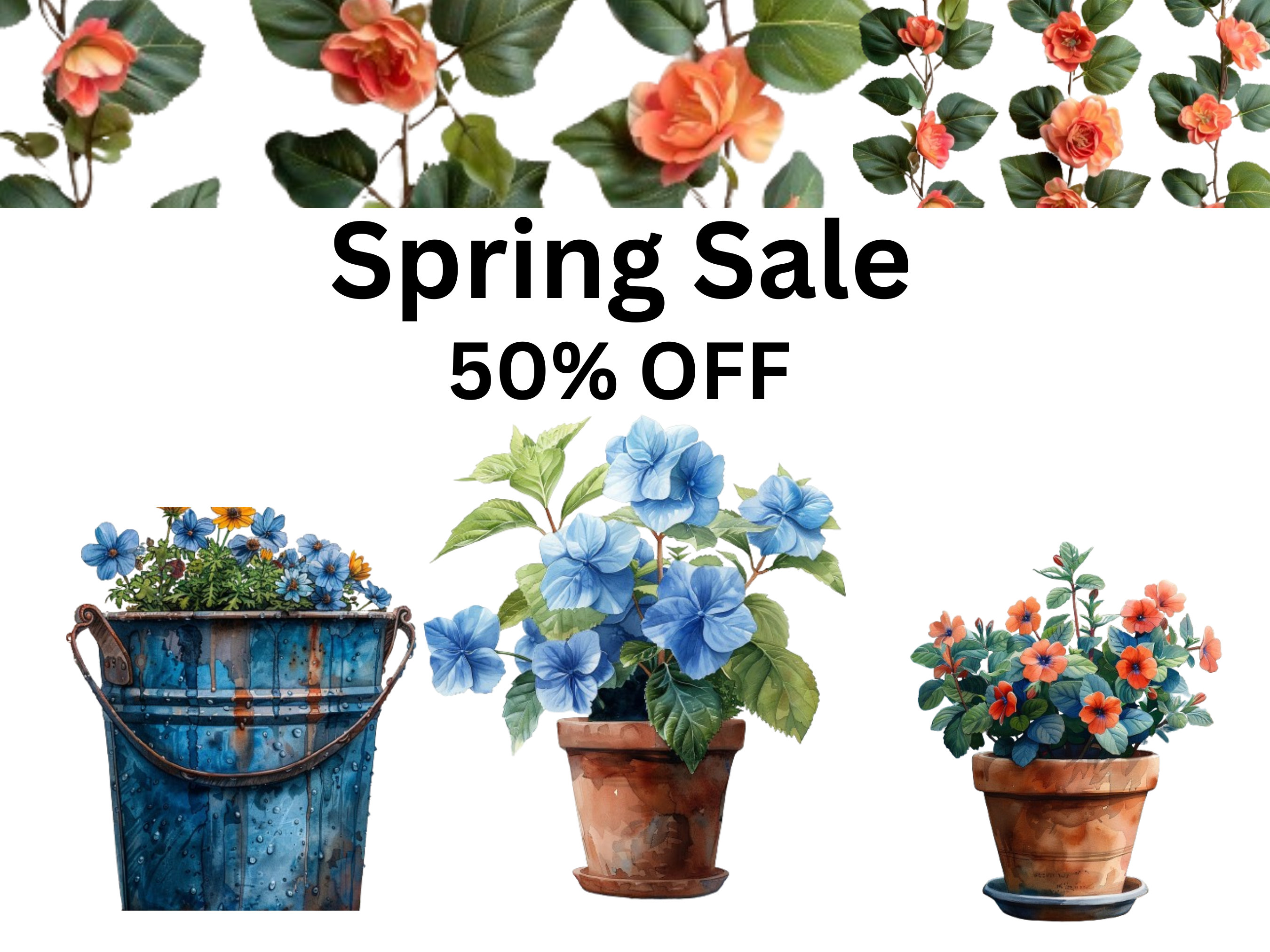 Spring Clip Art Bundle - 110 PNG Images, Transparent Background, Spring ...