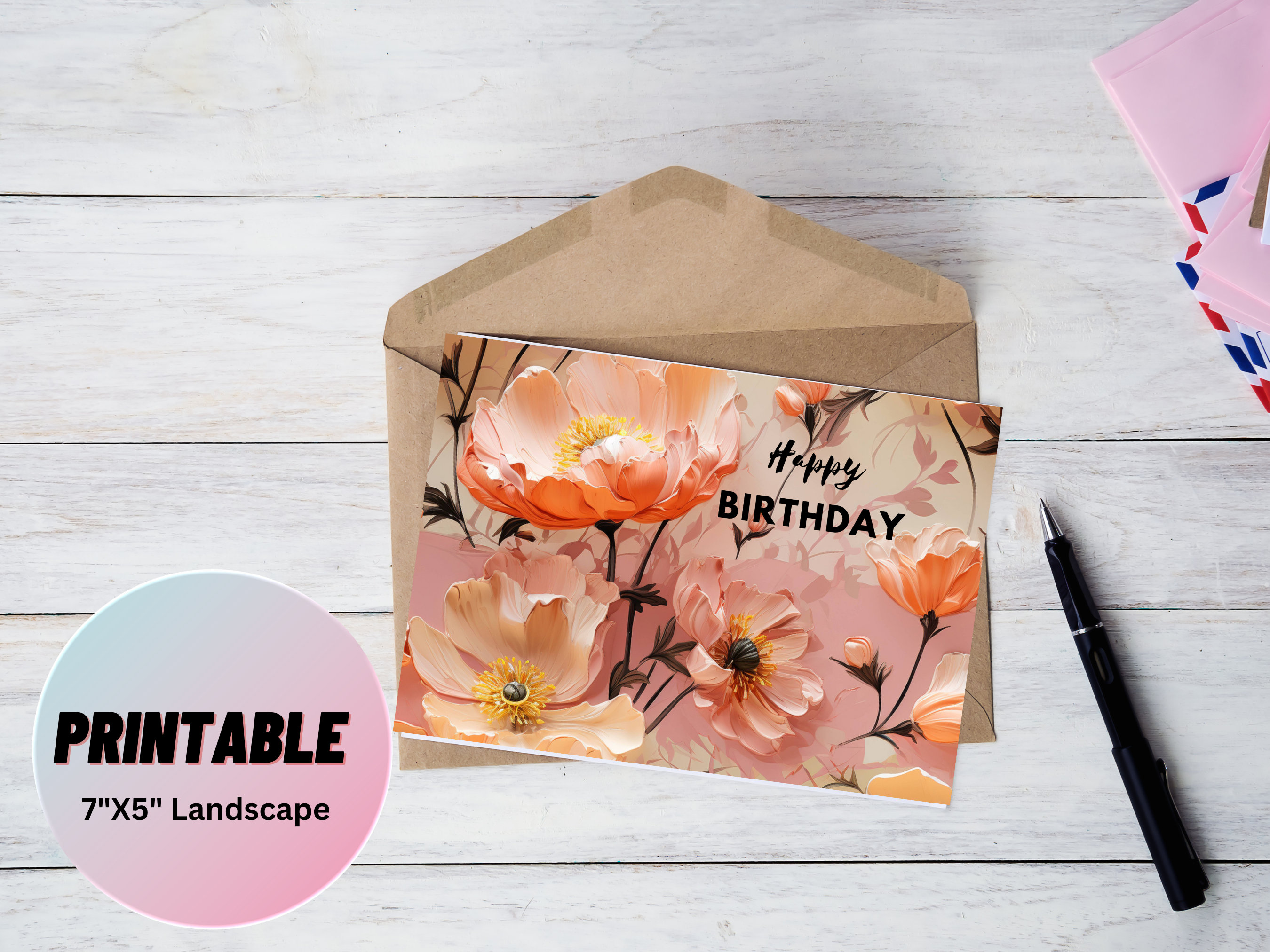 Printable Happy Birthday Card, Digital Download, Personalized Name ...