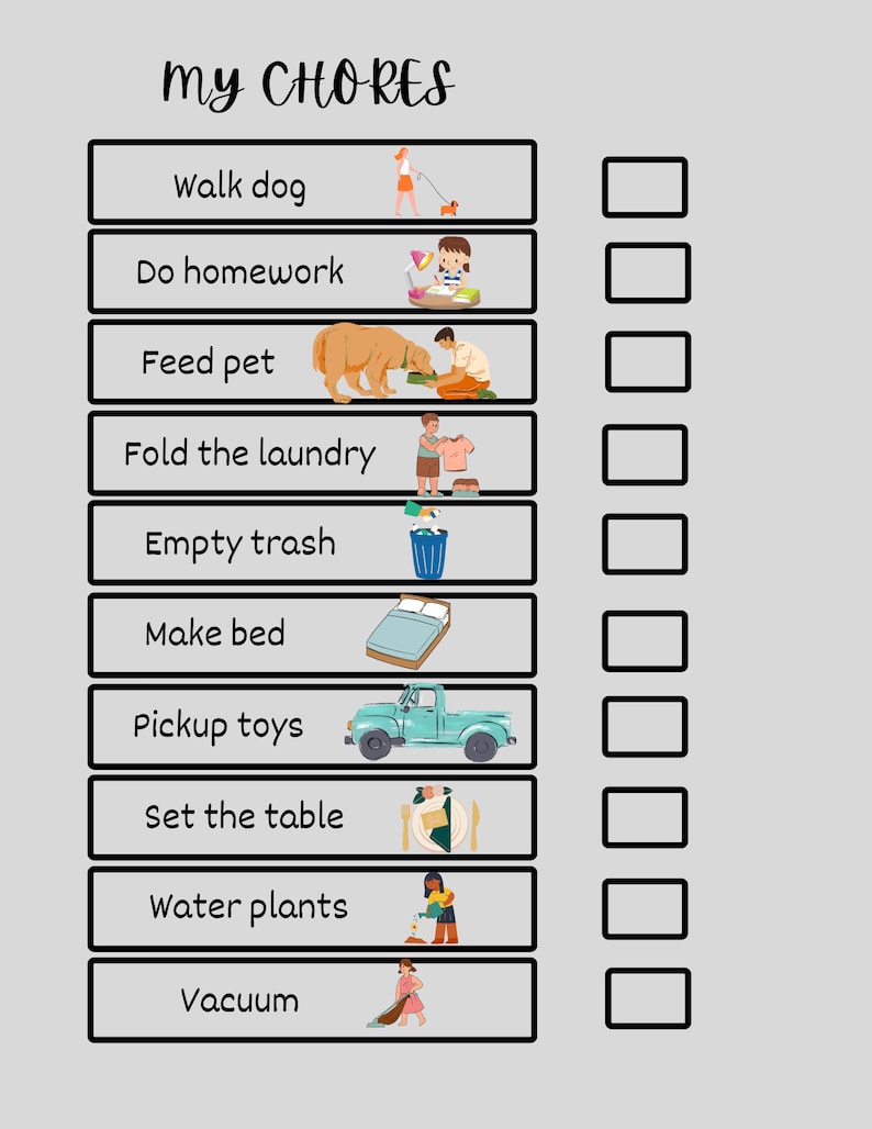 Kids Chore Canva Template, Chore List With Icon, Effective Chore ...
