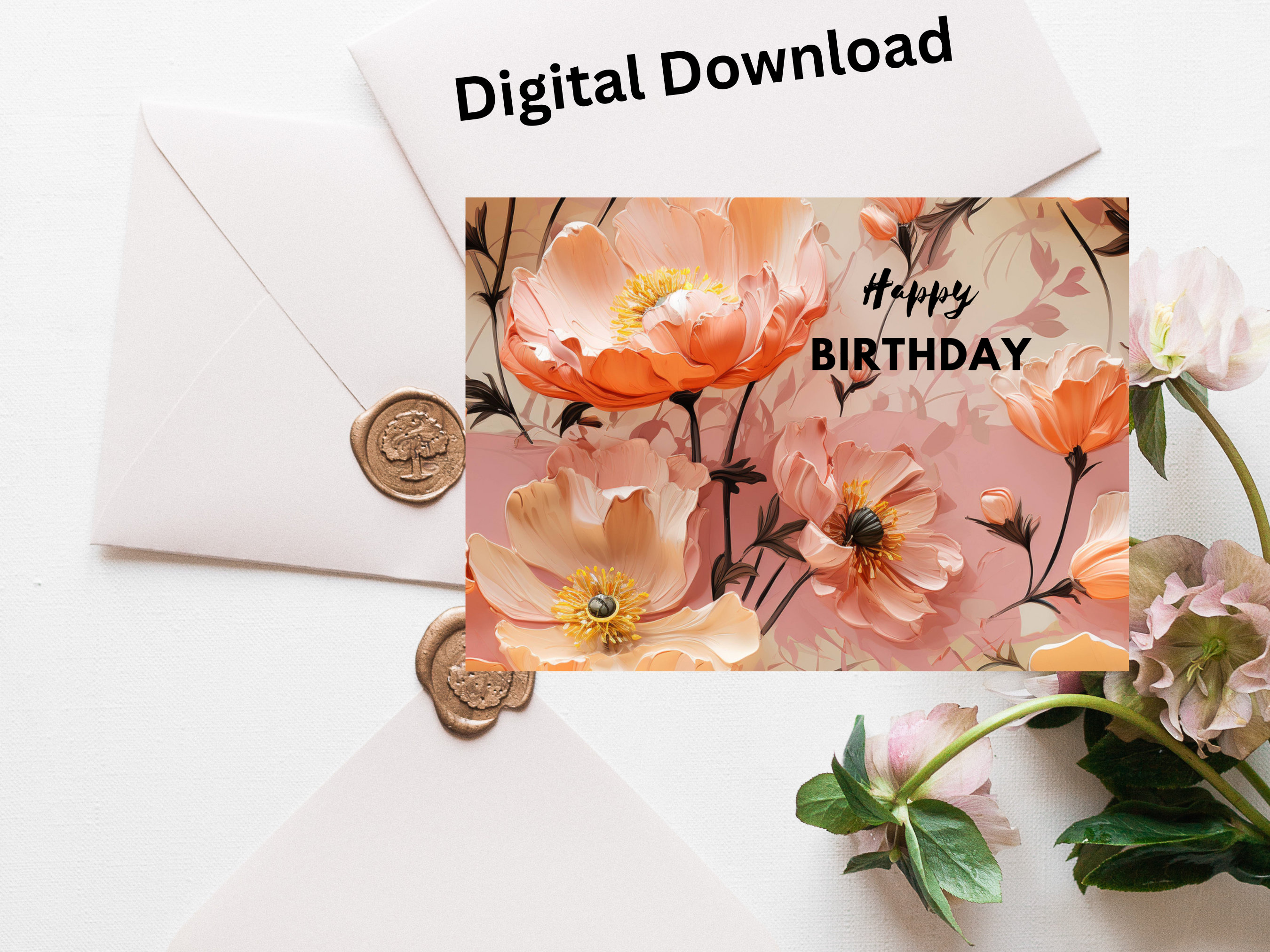 Printable Happy Birthday Card, Digital Download, Personalized Name ...