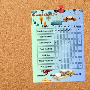 Personalized Kids Reward Chart Template, Digital Printable Rewards ...