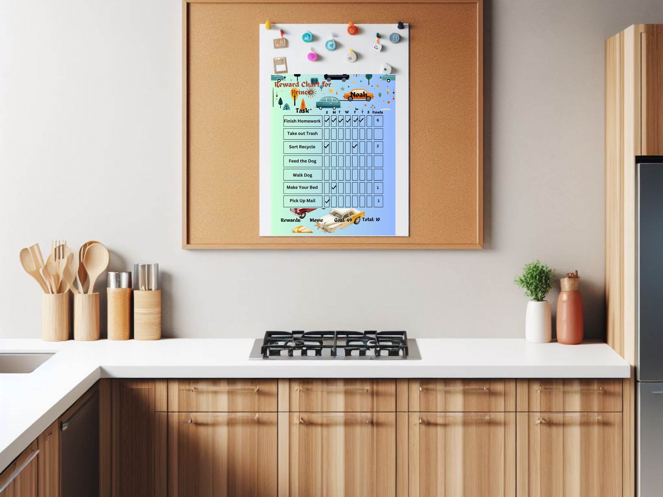 Personalized Kids Reward Chart Template, Digital Printable Rewards ...