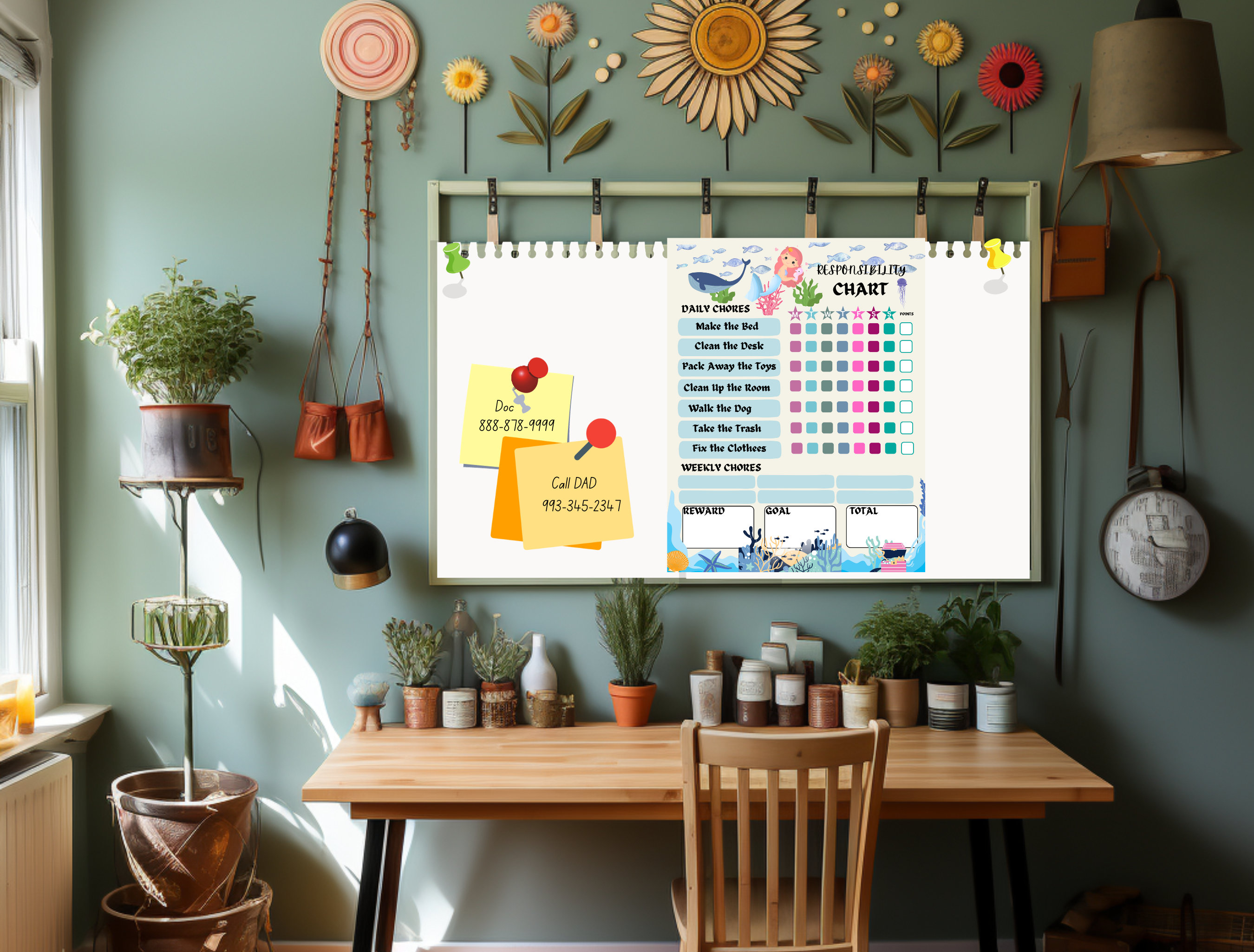Personalized Kids Daily Chores Chart, Digital Printable, Weekly Chore ...