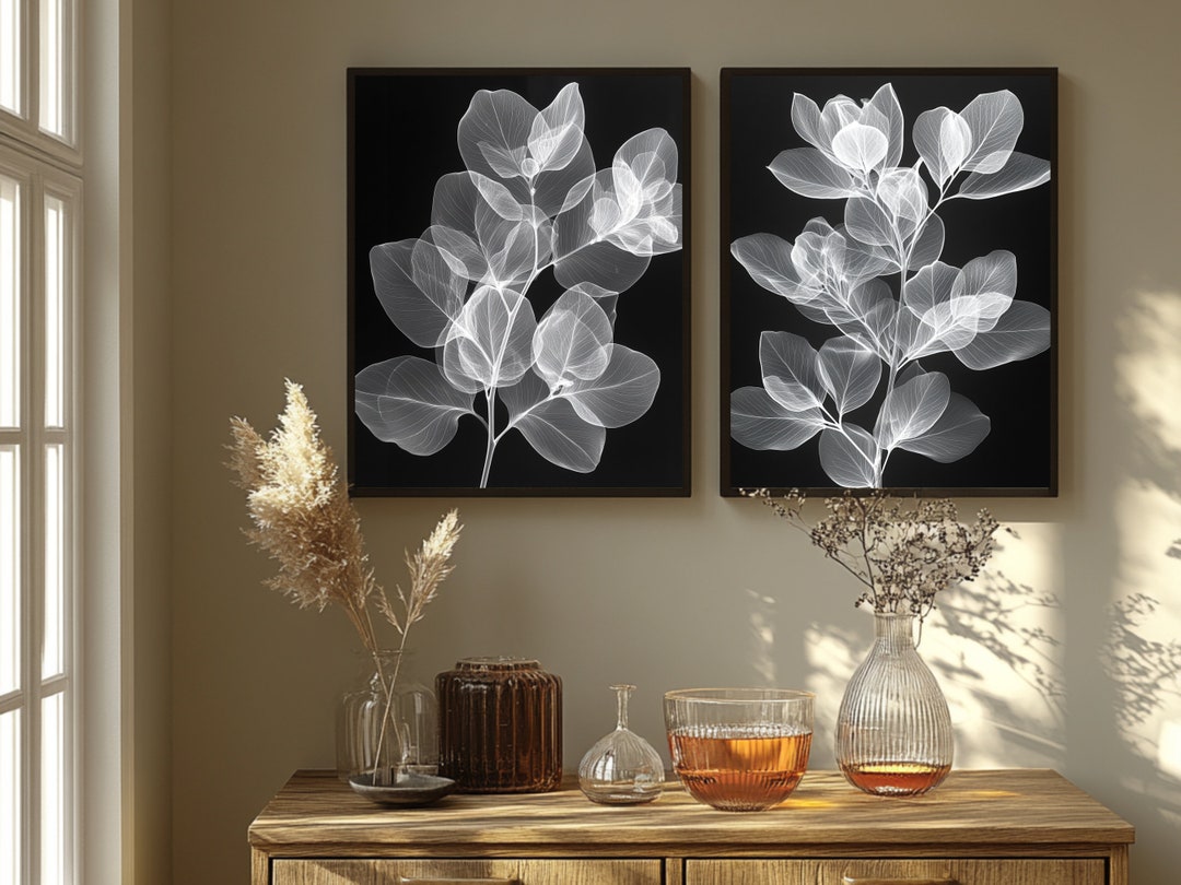 Eucalyptus X-ray Art Print | Modern Botanical Decor | Instant Download ...