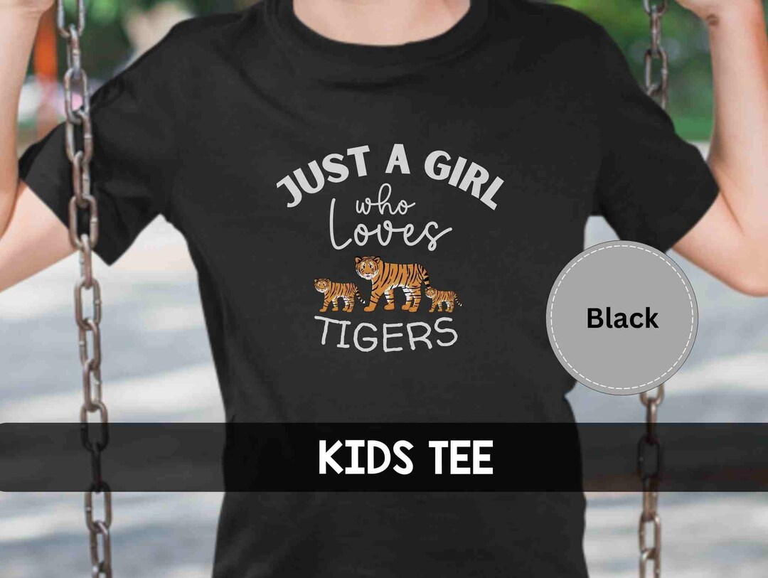 Tiger Cartoon Gift Top Kids, Just a Girl Who Loves Tigers | Cute Funny ...