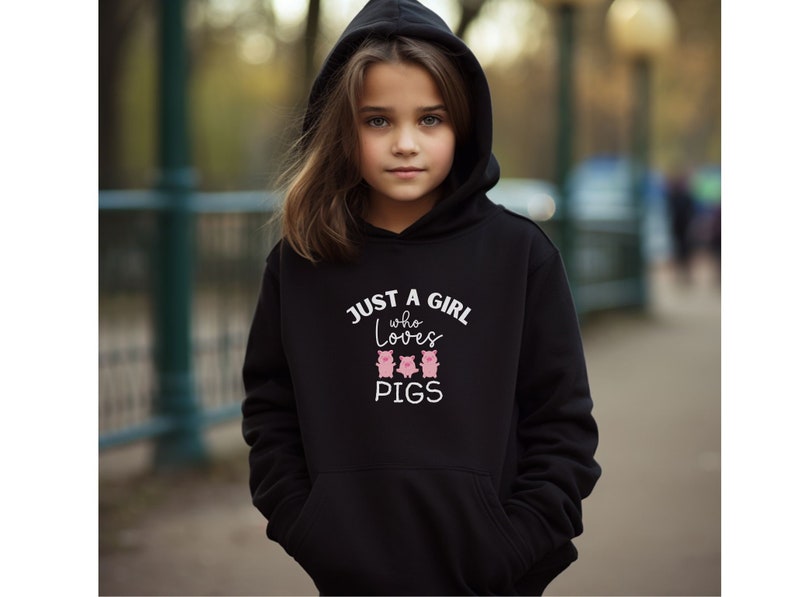 Just a Girl Who Loves Pigs Cute Funny Pigs Hoodie Youth Size Hoodie ...