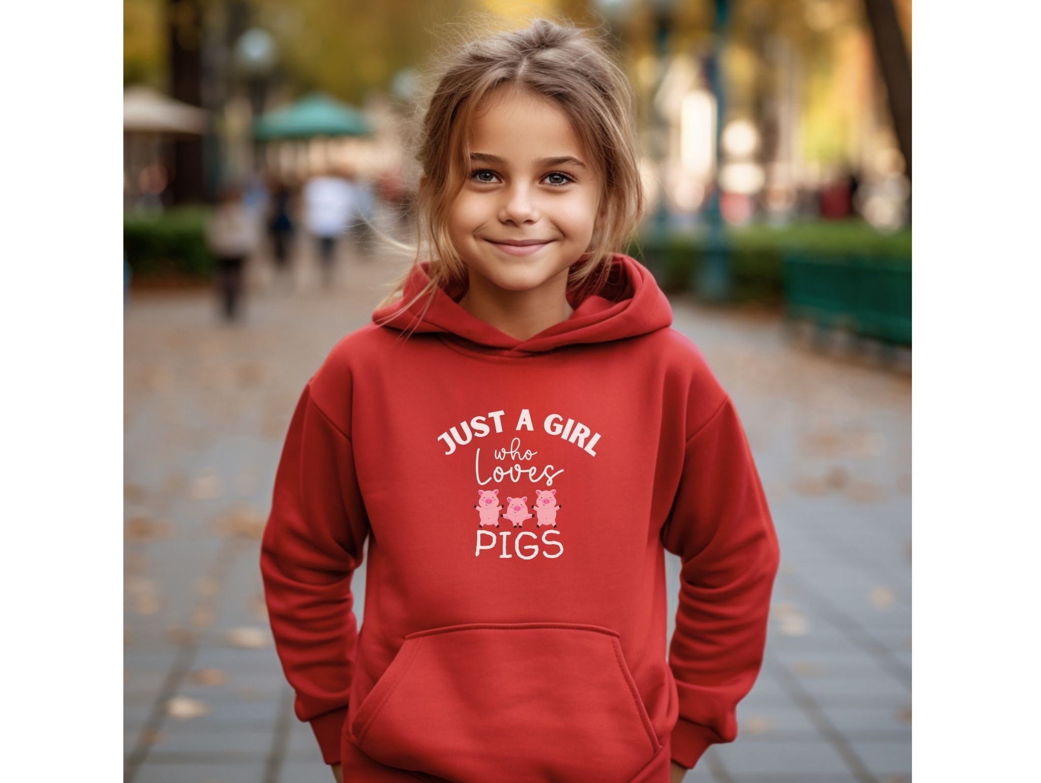 Just a Girl Who Loves Pigs Cute Funny Pigs Hoodie Youth Size Hoodie ...