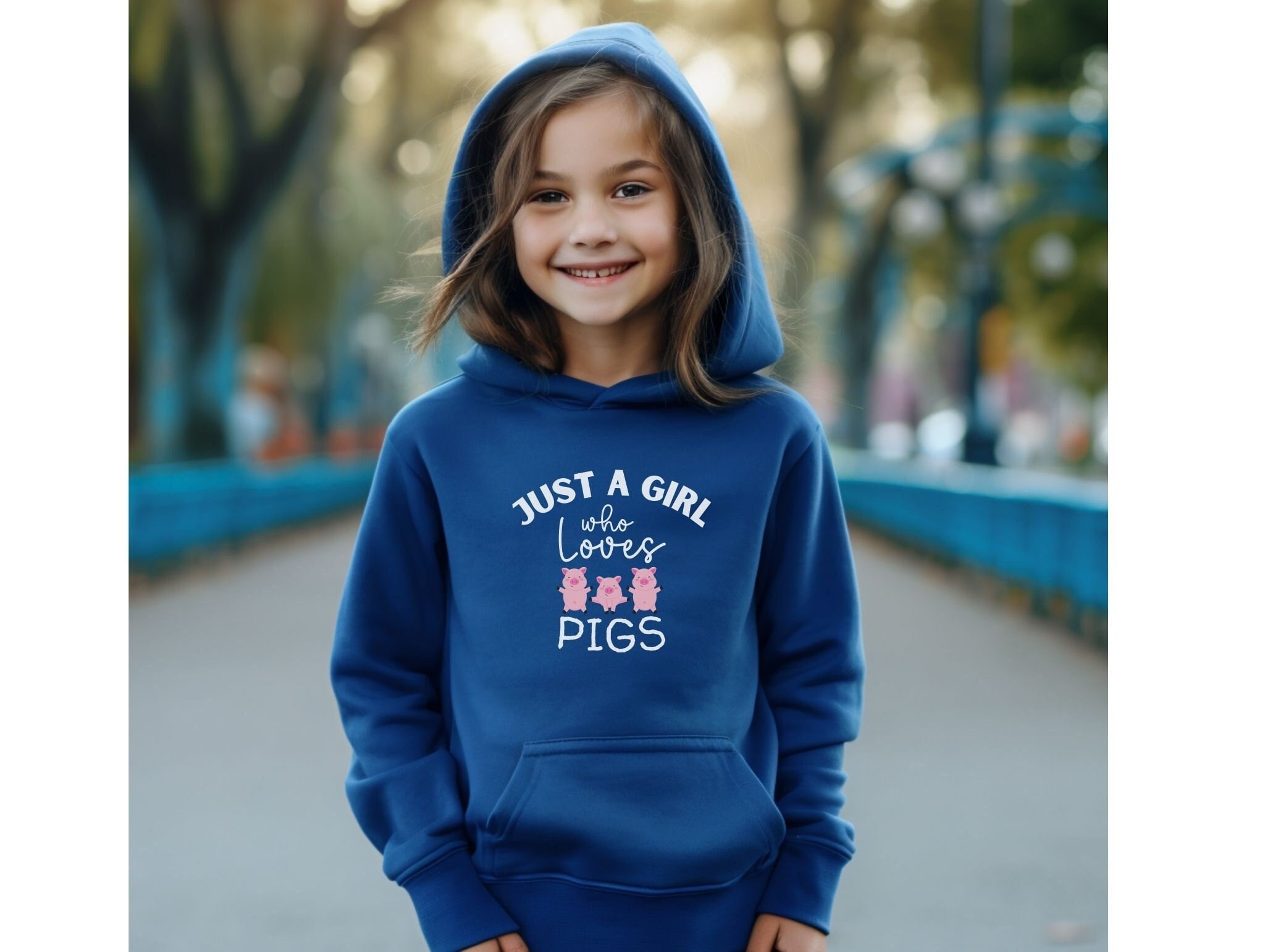 Just a Girl Who Loves Pigs Cute Funny Pigs Hoodie Youth Size Hoodie ...