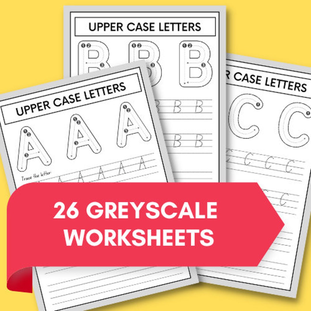26 Upper Case Letters Handwriting Practice Alphabet Worksheet Bundle - Etsy