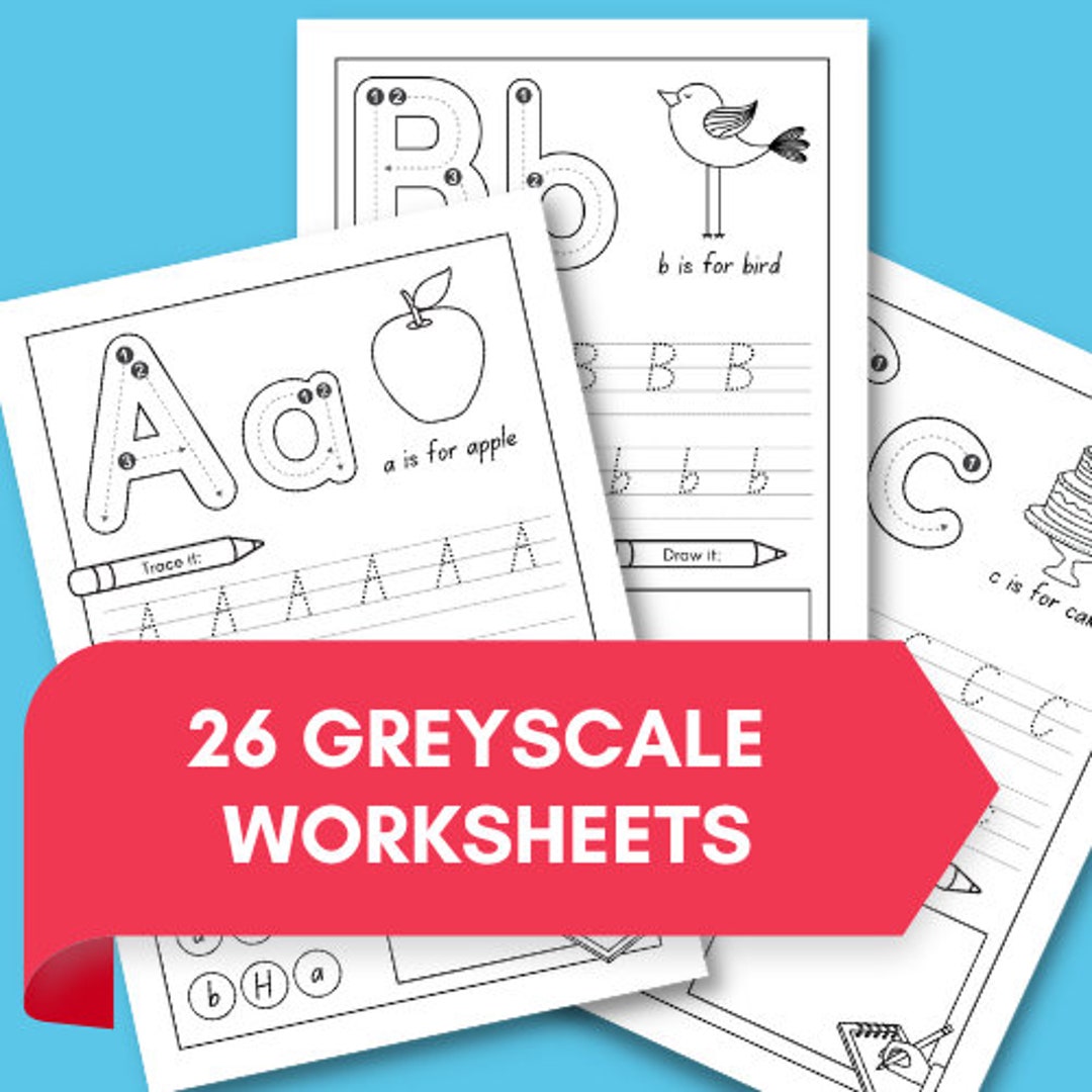 26 Letters Alphabet Worksheet Bundle, Kindergarten, English - Etsy