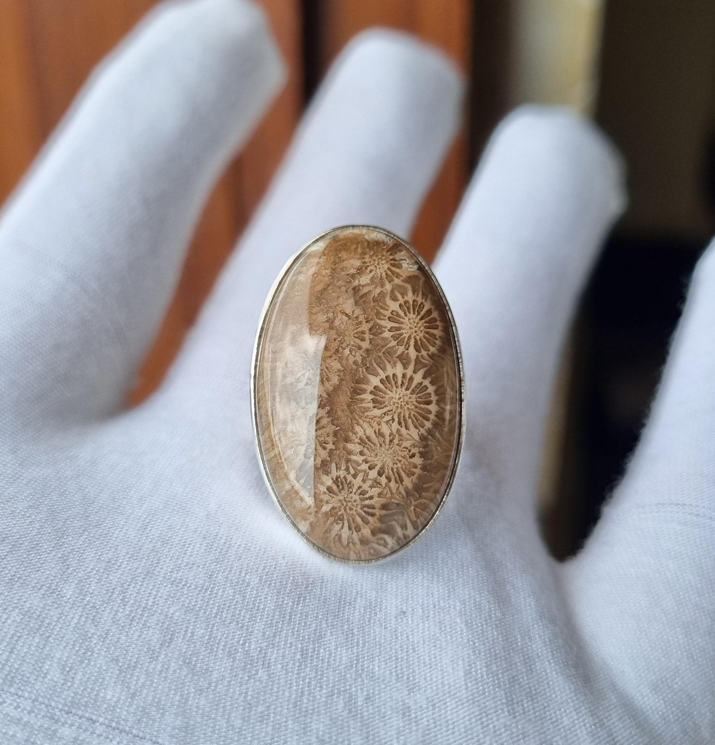 Sterling Silver Fossil Coral Ring: Handmade Petoskey Stone Jewelry - Etsy