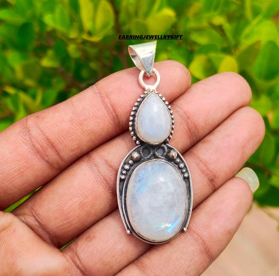 Genuine Moonstone Pendant, 925 Sterling Silver Pendant, Amazing ...