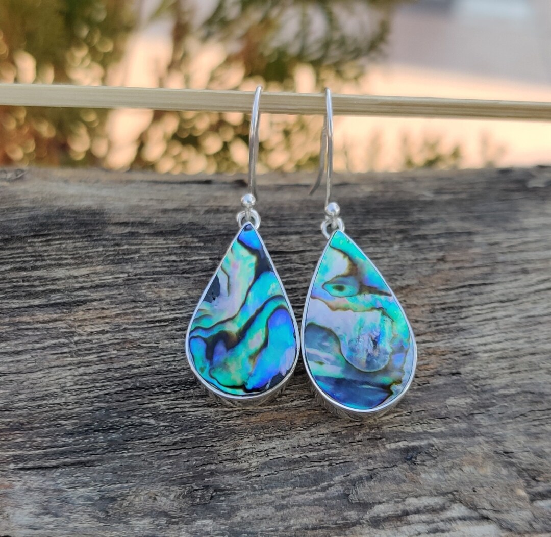 Natural Abalone Shell Teardrop Earring,abalone Shell Earring, Paua ...