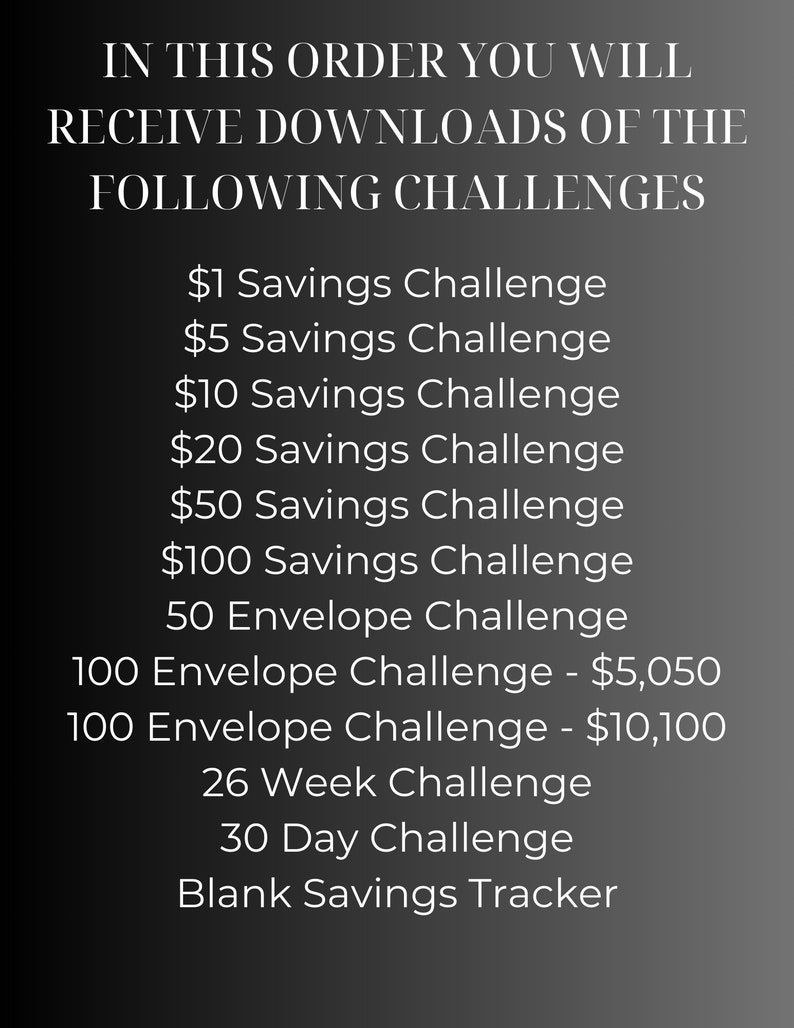 Minimal Budget Binder Savings Challenges - Fits A6 - Printable ...