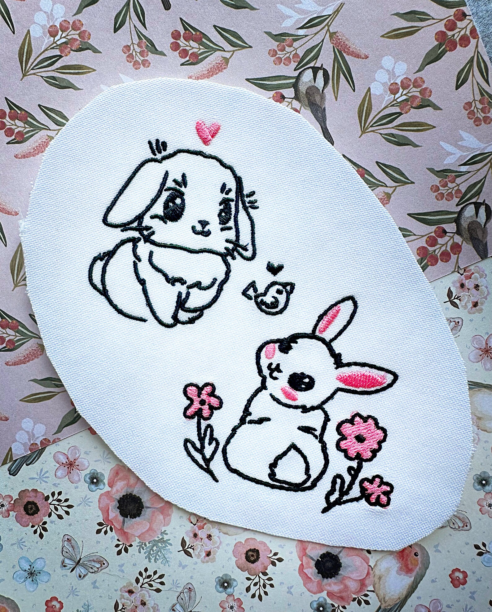 Two Cute Bunnies Bundle Digital Machine Embroidery Design - Etsy
