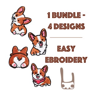 Corgi Machine Embroidery Bundle - Etsy