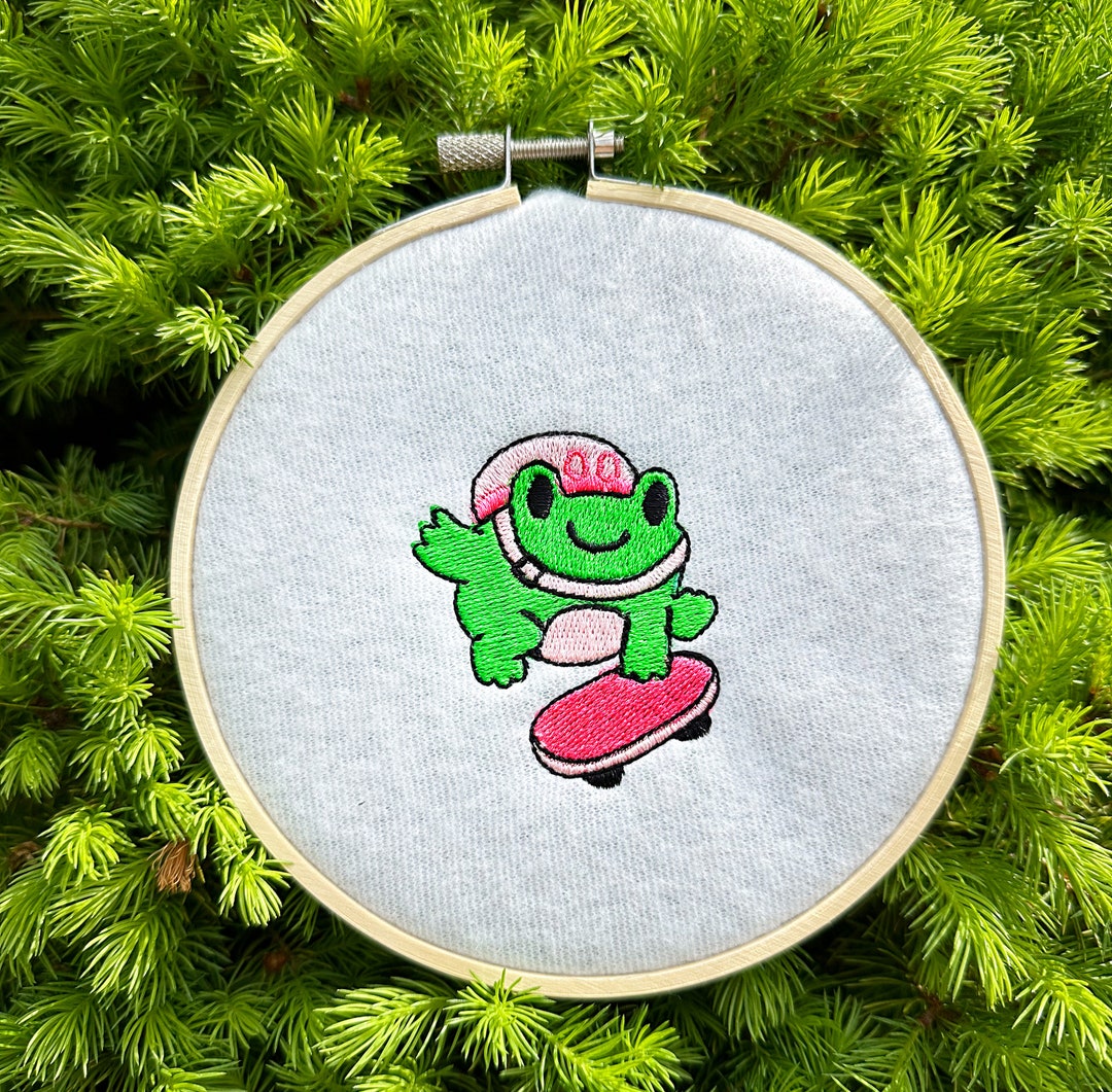 Funny Skater Frog Machine Embroidery Design - Etsy