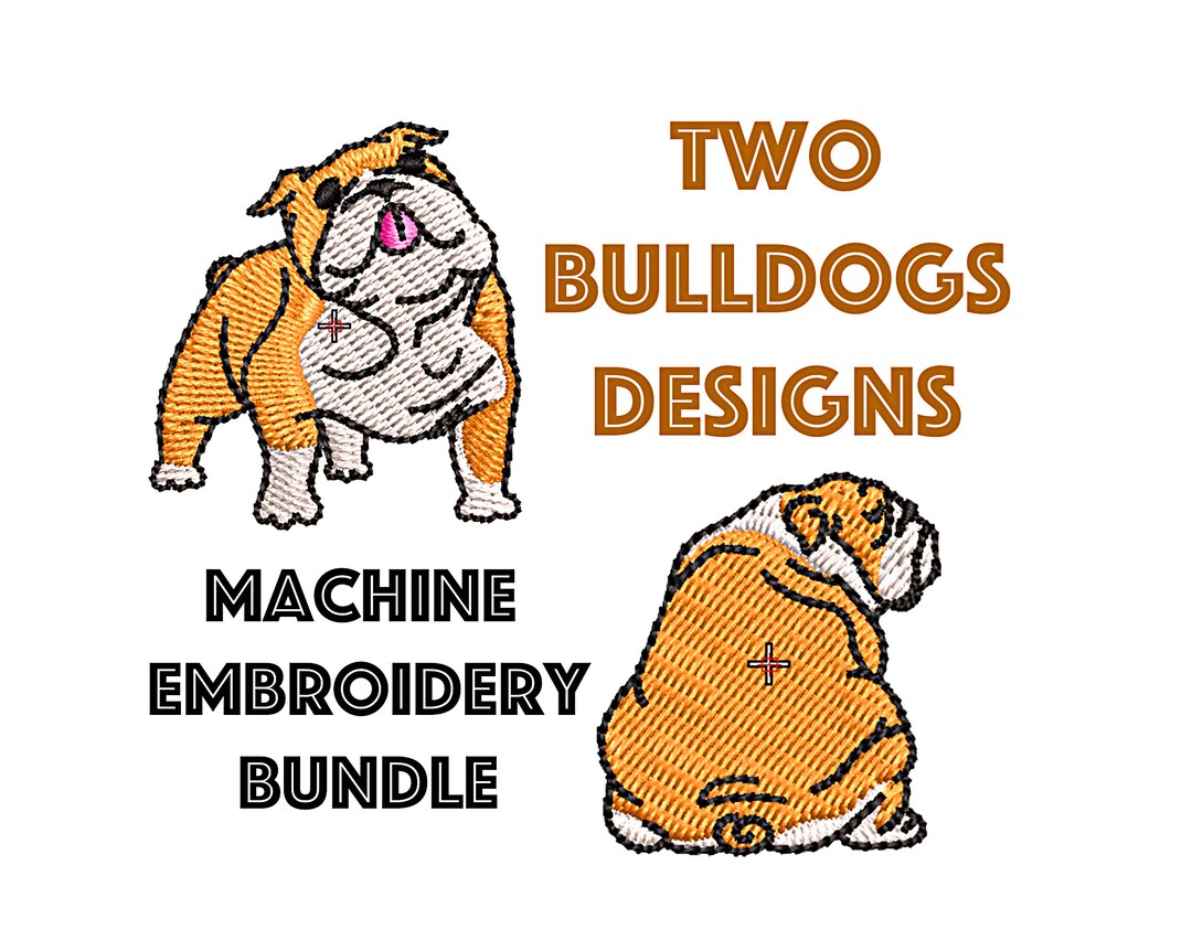 Two Bulldogs Machine Embroidery Bundle - Etsy