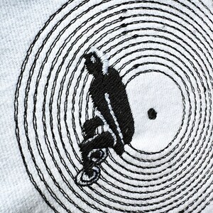 Original Vinyl Record Embroidery Applique - DIGITAL Machine Embroidery ...