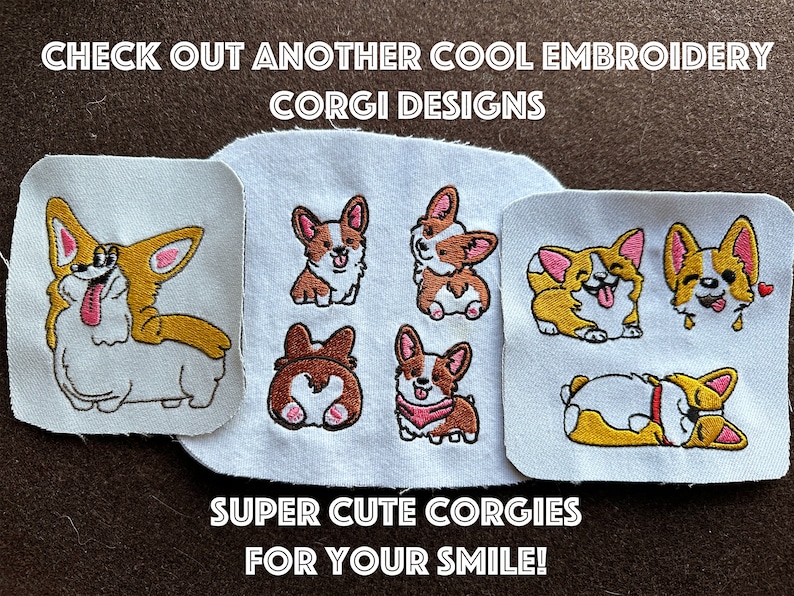 Corgi Machine Embroidery Bundle - Etsy